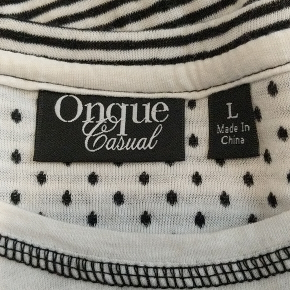 Onque Casuals | Tops | Onque Black And White Striped Shirt | Poshmark